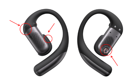 How to locate the microphone on Shokz headphones?